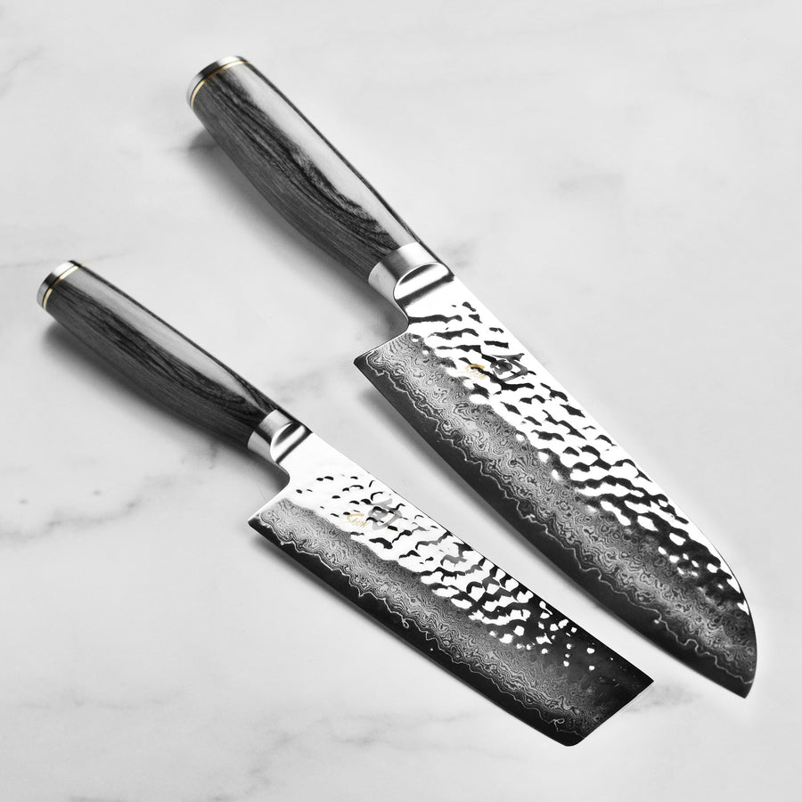 Shun Premier Grey Santoku & Nakiri Knife Set – Cutlery and More