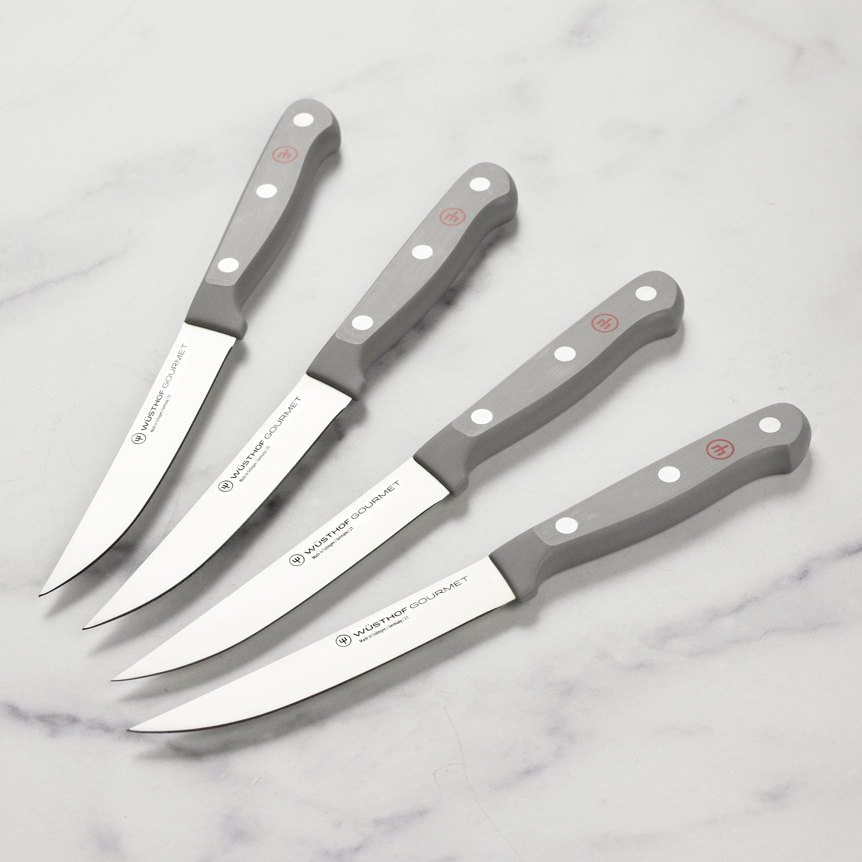 Wusthof Gourmet Steak Knife Set - 4 Piece, Grey Handles – Cutlery and More