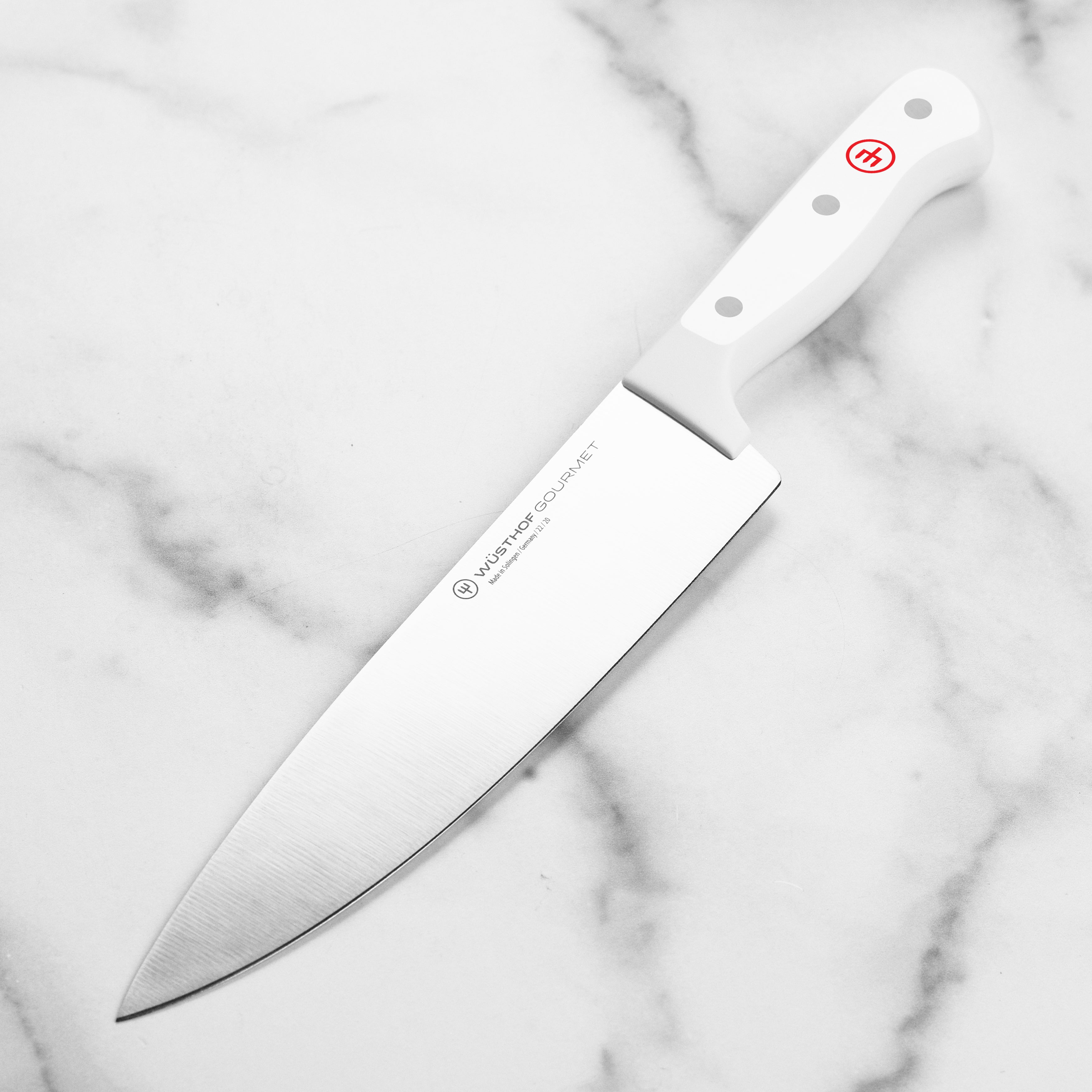 Wusthof Gourmet Chef's Knife - 8", White Handle – Cutlery and More