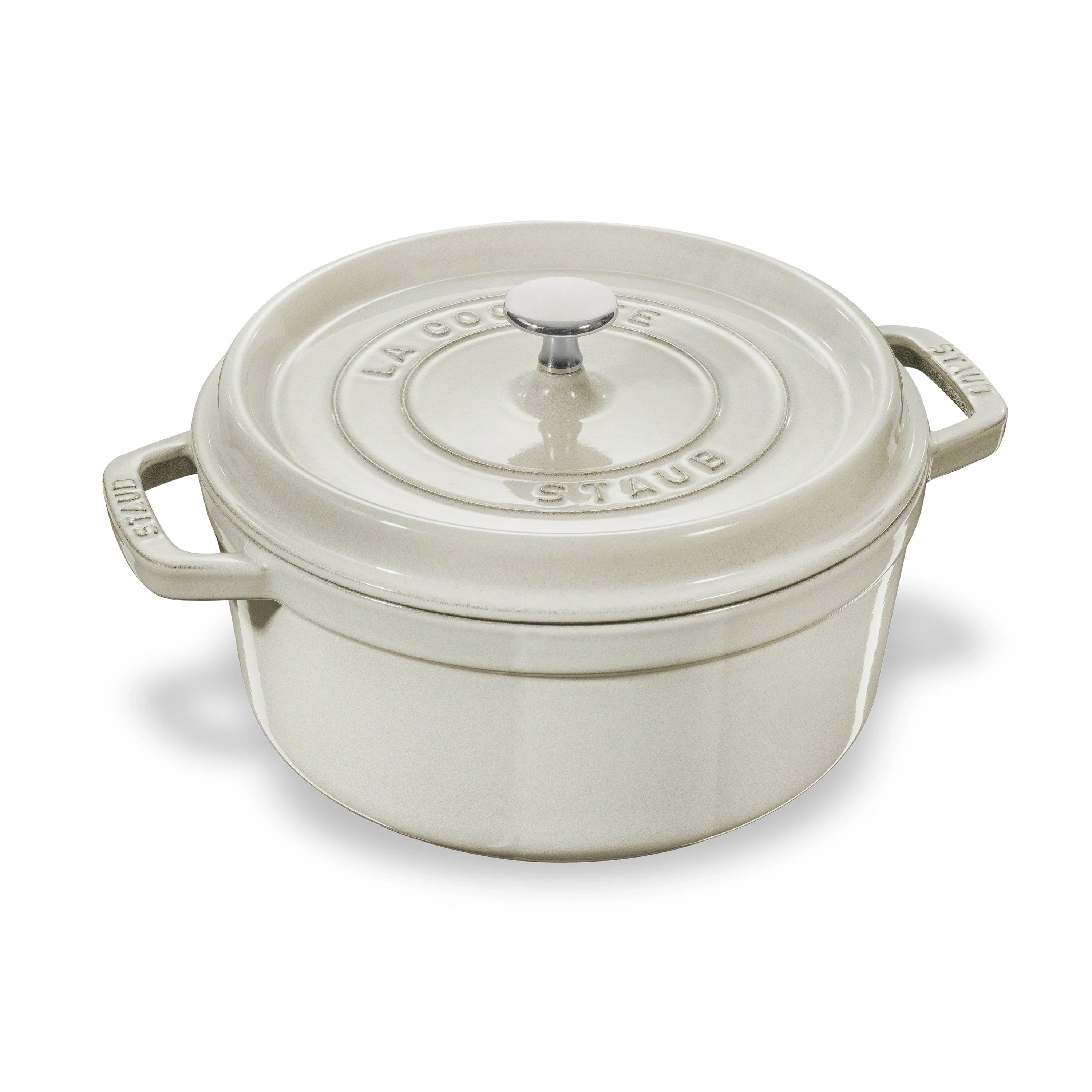 Staub Dutch Oven - 5.5-qt Cast Iron Cocotte - White Truffle – Cutlery ...