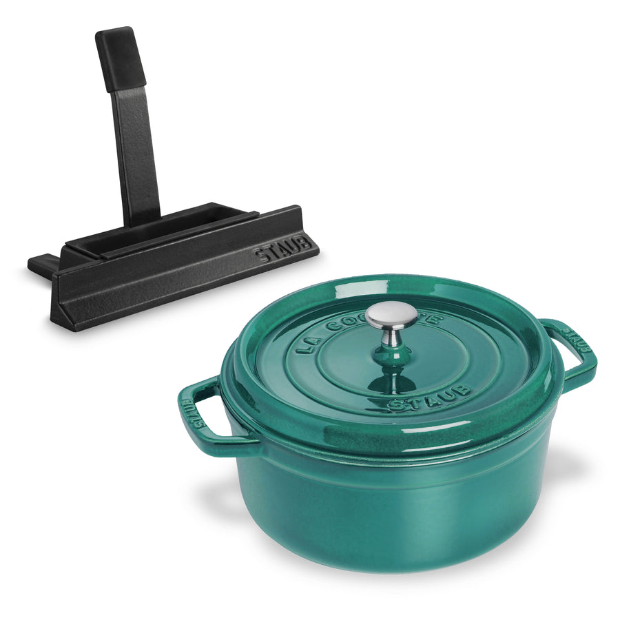 Staub Dutch Oven - 4-qt Cast Iron Cocotte - Turquoise – Cutlery and More