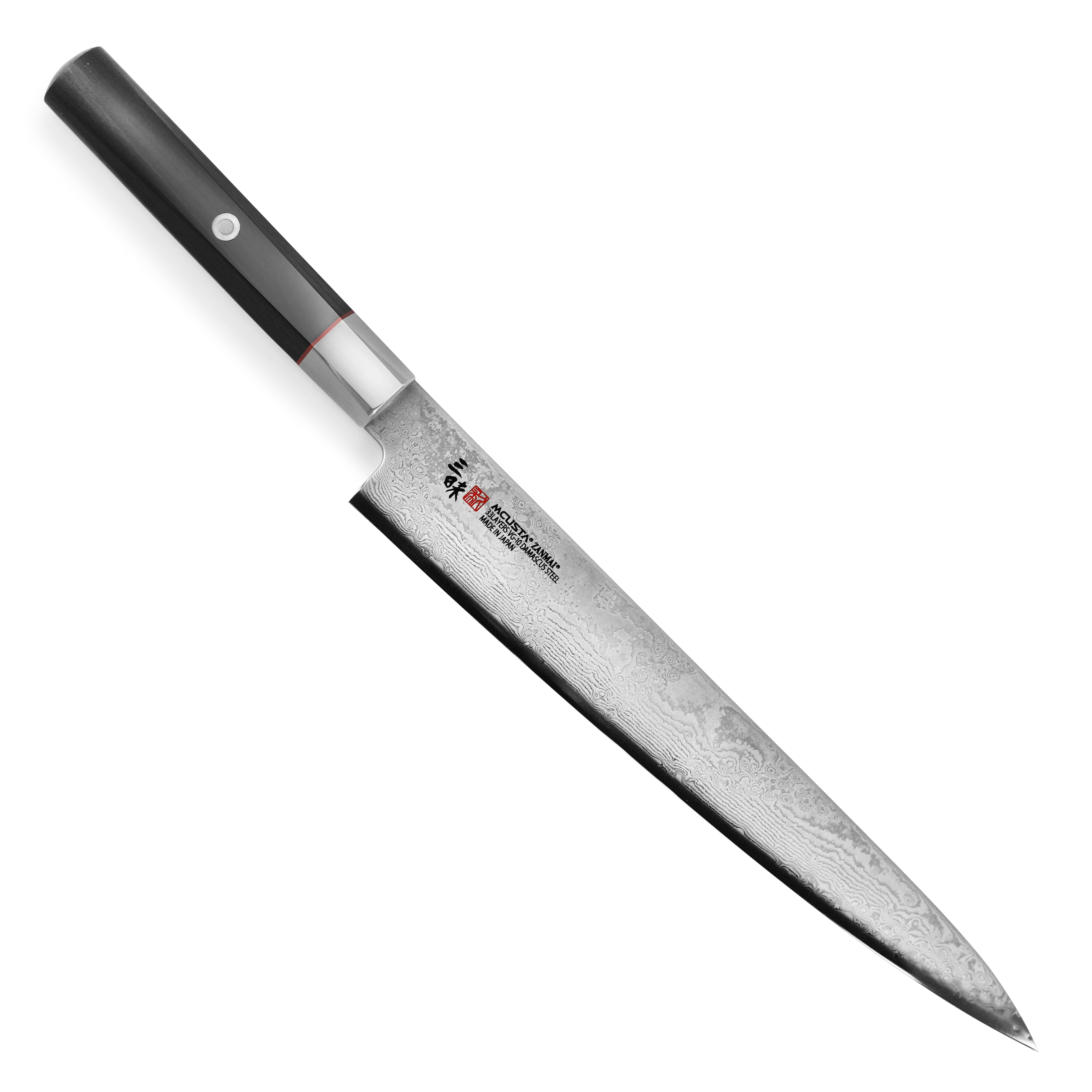 Zanmai Hybrid Damascus Splash 9.4" Sujihiki Slicing Knife – Cutlery and ...