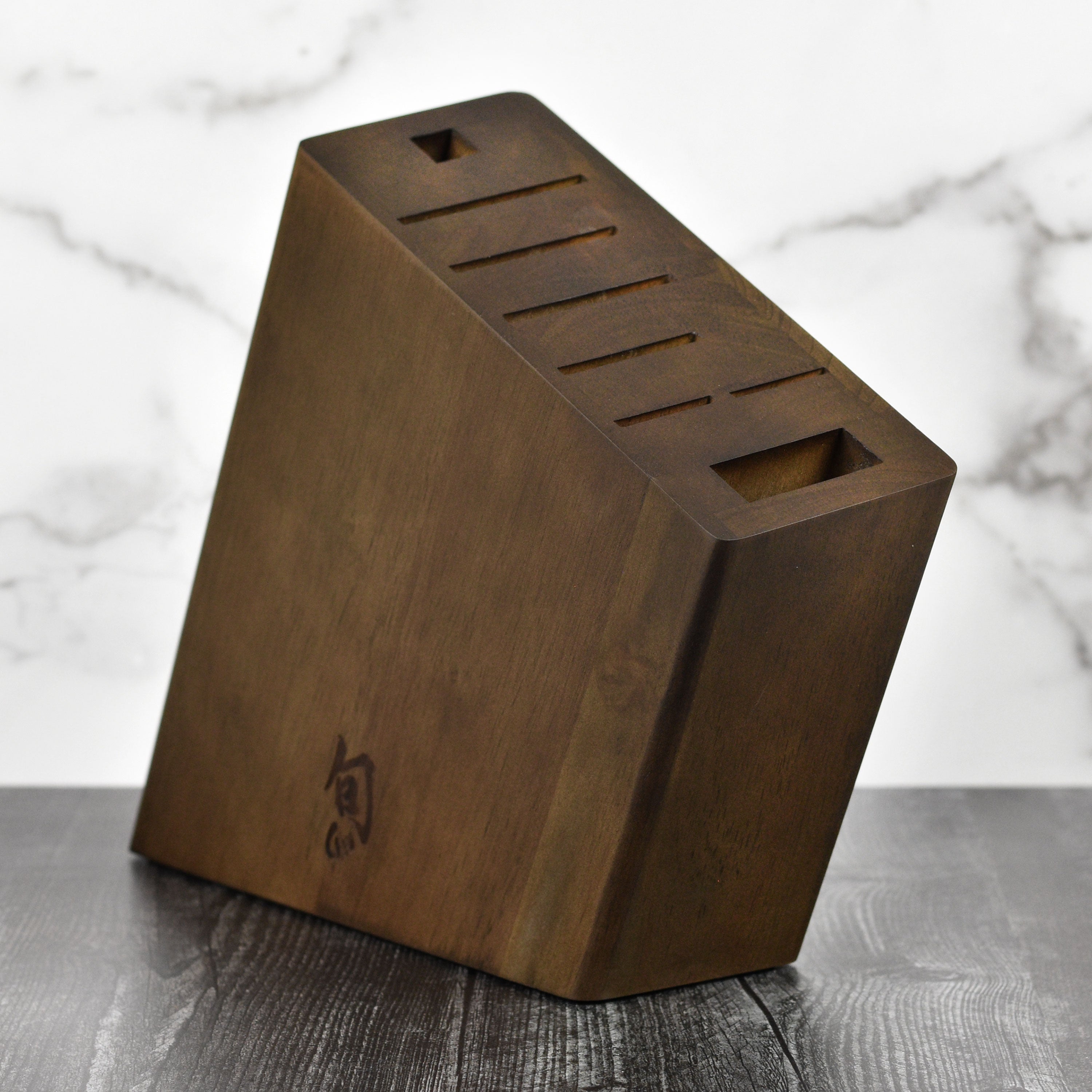 Shun Angled Knife Block - Walnut Stain - 8 Slot – Cutlery and More