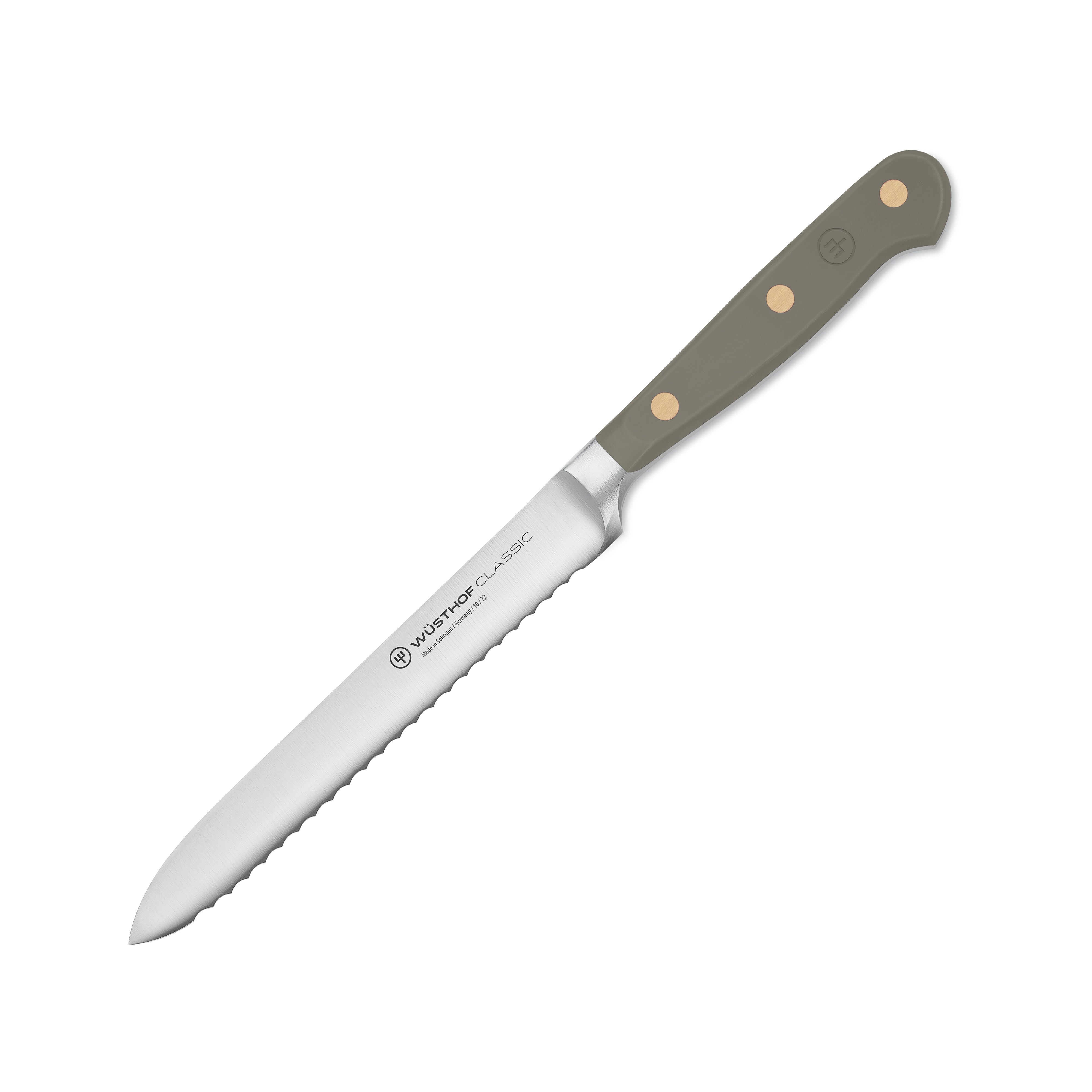 Wusthof Classic Serrated Utility Knife - 5" Velvet Oyster – Cutlery and ...